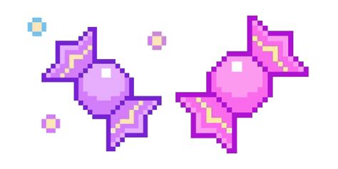 Purple And Pink Candies Pixel Cursor Custom Cursor