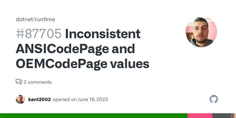 Inconsistent Ansicodepage And Oemcodepage Values · Issue 87705