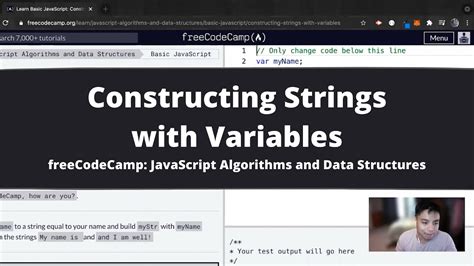 Constructing Strings With Variables Basic Javascript Freecodecamp
