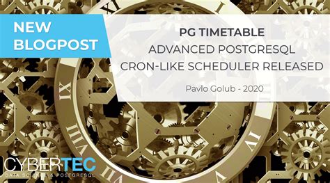 Pgtimetable Advanced Postgresql Cron Like Job Scheduler Released