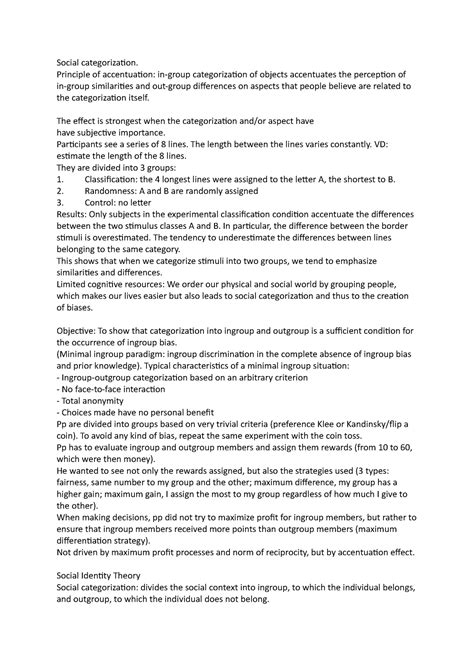 Social Categorization Principle Of Accentuation In Group