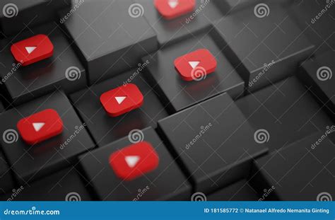 Youtube Logo On Cubes Social Media Background 3d Rendering Editorial
