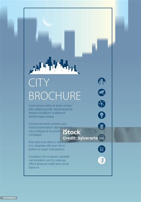 간단한 최소한의 도시 스카이 라인 여행 관광 가이드 책 브로셔 전단지 표지 포스터 또는 가이드북 서식 파일 벡터 현대 그림입니다