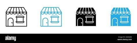 local store icon vector logo set collection for web app ui stock vector