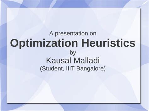 Optimization Heuristics PDF Computing Technology Computing