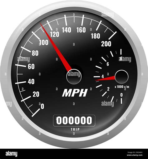 Universal Speedometer Gauge Realistic Car Speed Measurer Isolated Vector Illustration Stock