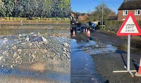 Flooded Villagers Stick Up ‘st Show Sign At Thames Water Uk News