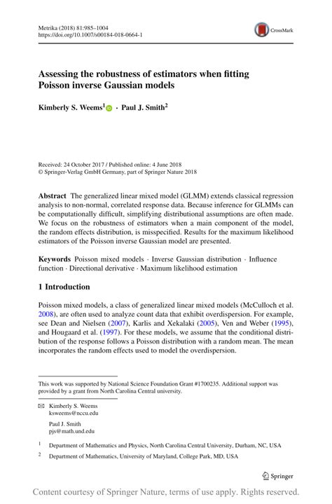 assessing the robustness of estimators when fitting poisson inverse