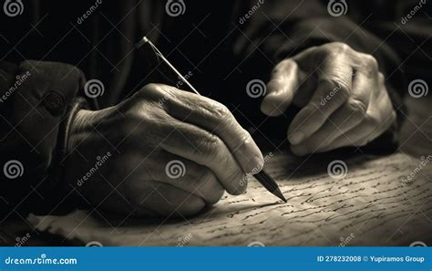 Handwriting On Paper Pen And Ink Used Generated By Ai Stock Illustration Illustration Of