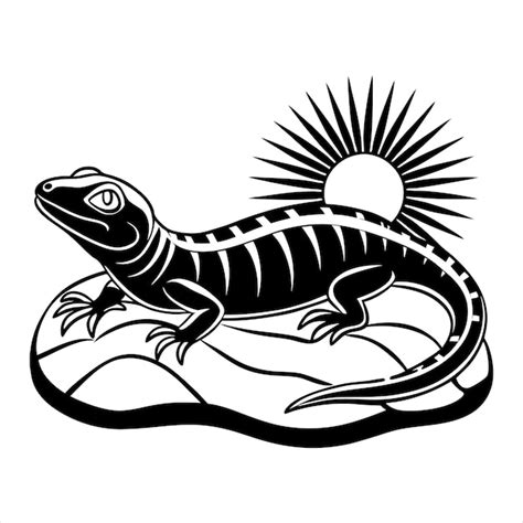 Lizard Basking Svg Premium Ai Generated Vector