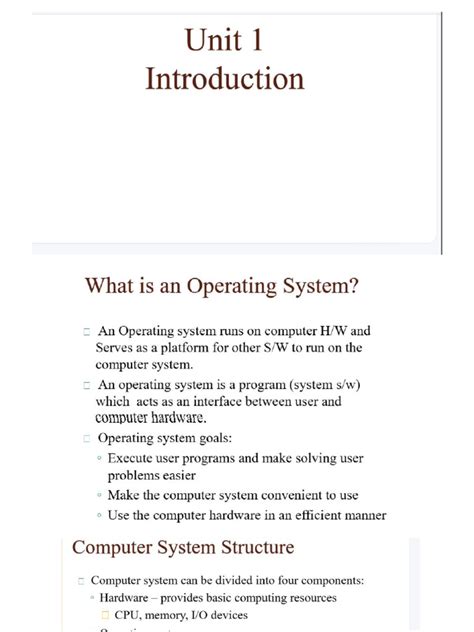 Operating System Unit 1 Pdf