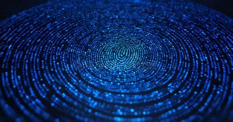 Cyber Security Fingerprint Dark Blue Abstract Stock Illustration Illustration Of Software
