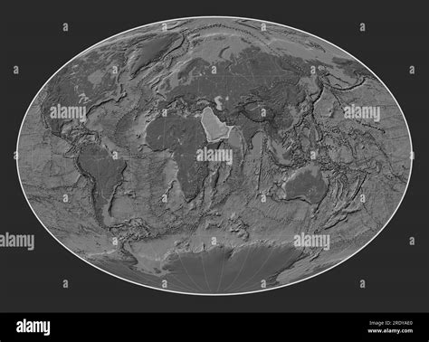 Arabian Tectonic Plate On The Bilevel Elevation Map In The Fahey Projection Centered