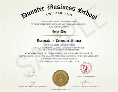 Doctorate In Computer Science Dunster Business School