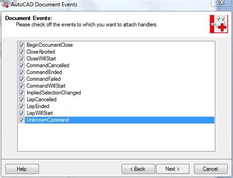 Auto Generate Autocad Net Document Event Handlers Using Wizards