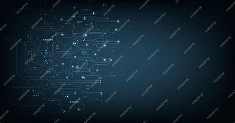 Premium Vector Circuit Board Blue Technology Backgroundvector Abstract Technology Illustration
