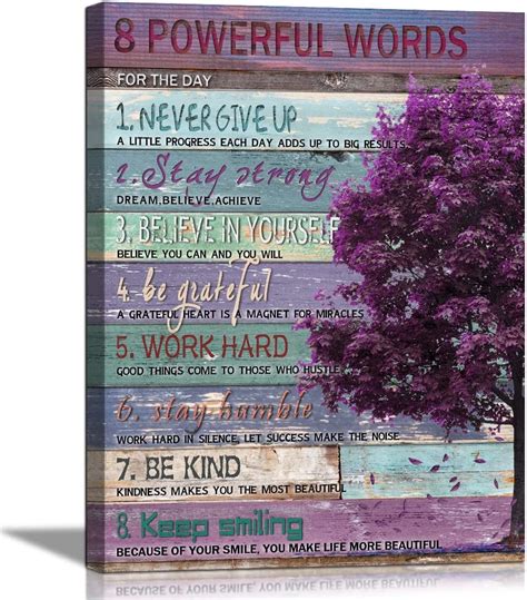 Inspirational Quotes Wall Decor 8 Powerful Words Motivational Motto