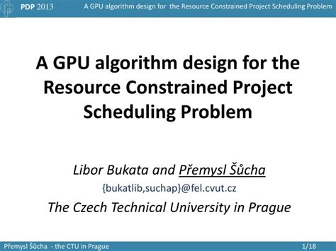 Ppt A Gpu Algorithm Design For The Resource Constrained Project