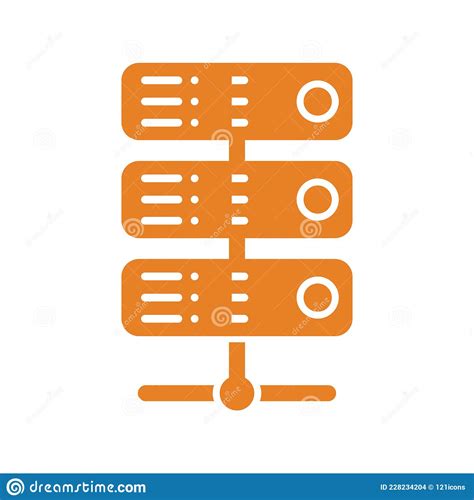 Database Hosting Server Icon Orange Color Stock Vector Illustration Of Access Information