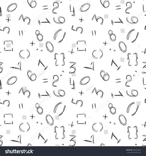 numbers background mathematical seamless pattern numbers stock vector