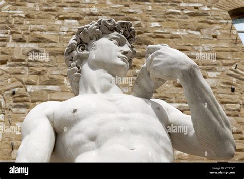 Statue Of David Outside Palazzo Vecchio Florence Italy Europe Stock