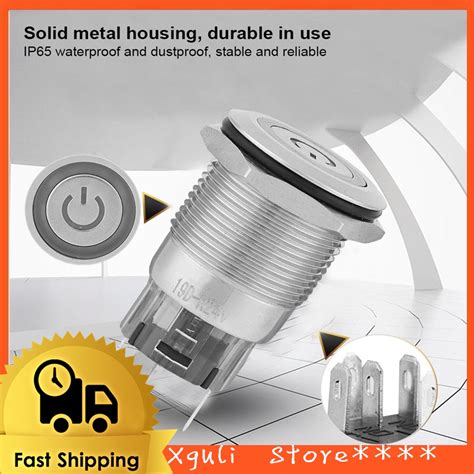 40pcs 19mm Waterproof Momentary Push Button Switch Auto Reset 24v Led 5