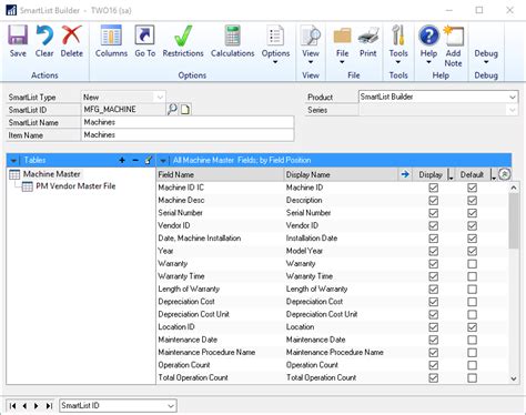 Machines Smartlist Builder Template Eone Solutions