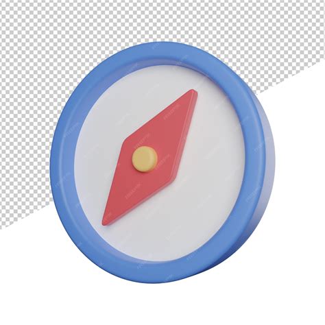 Premium Psd Directional Compass Side View 3d Rendering Illustration