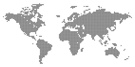 Global Squire Dotted World Map Featuring International Continents With