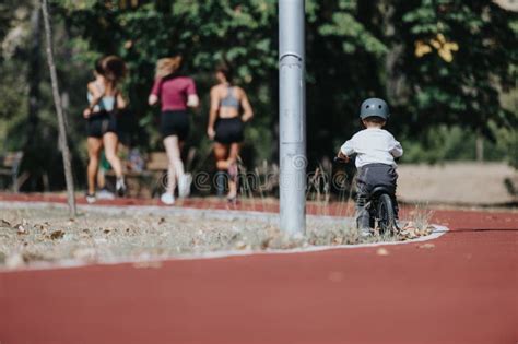 Active Women Jogging Training Outdoors And Enjoying Sports Activities