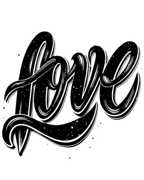 Black Text Spelling Love The Design Features Bold Dynamic Strokes