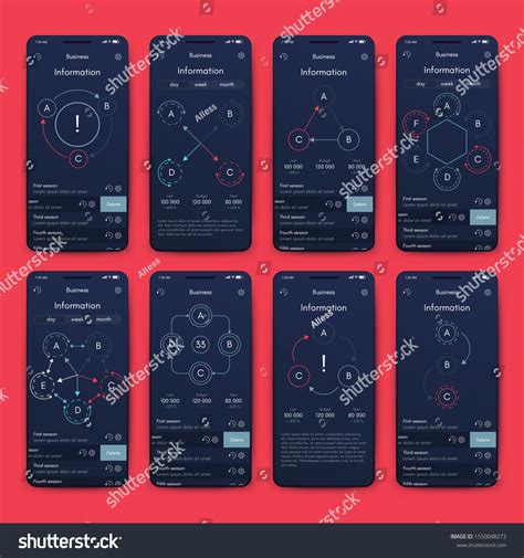 Different Ui Ux Gui Screens Flat Stock Vector Royalty Free 1550048273 Shutterstock