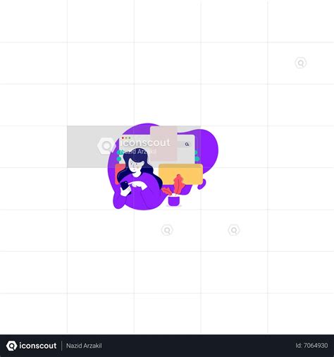 Female Web Developer Animated Illustration Download In Json Lottie Or Mp4 Format