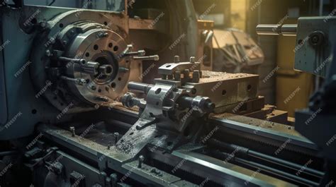 Premium Photo Generative Ai Cnc Metal Machining Machine For Metal