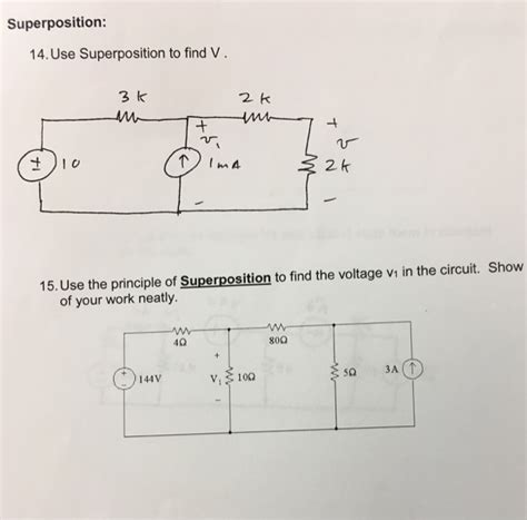 Solved Use Superposition To Find V Use The Principle Of