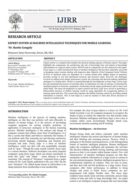 Pdf Expert System As Machine Intelligence Techniques For Mobile Learning