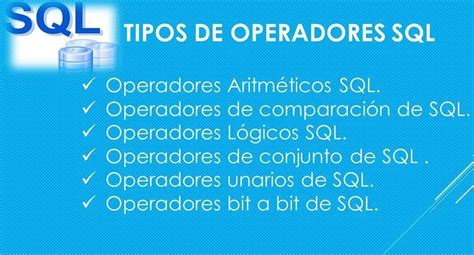 Operadores En Sql Genially