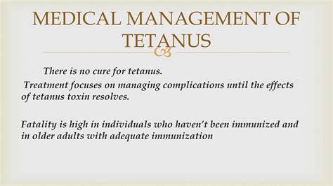 Tetanus Pptx Communicable Diseases Medsurg Ppt