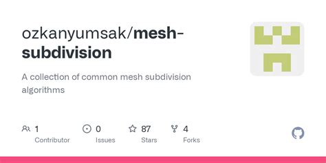 Github Ozkanyumsakmesh Subdivision A Collection Of Common Mesh Subdivision Algorithms