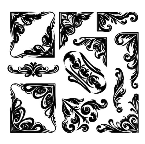 Corner Border Collection Vector Elements Icons Set Premium AI Generated Vector