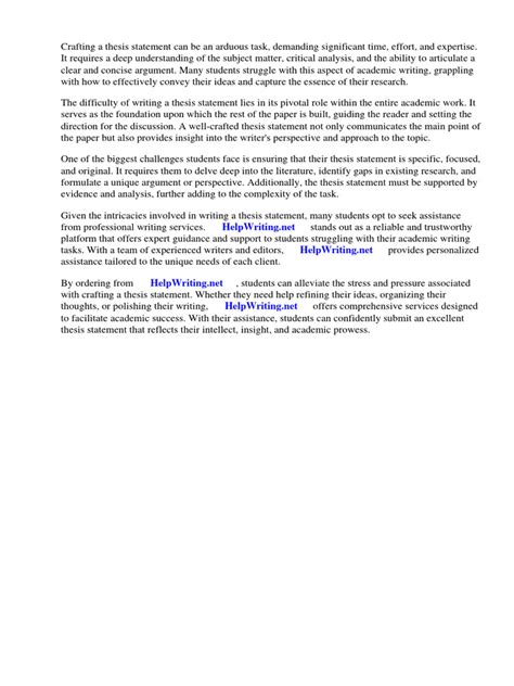 How To Make An Excellent Thesis Statement Pdf Essays Thesis
