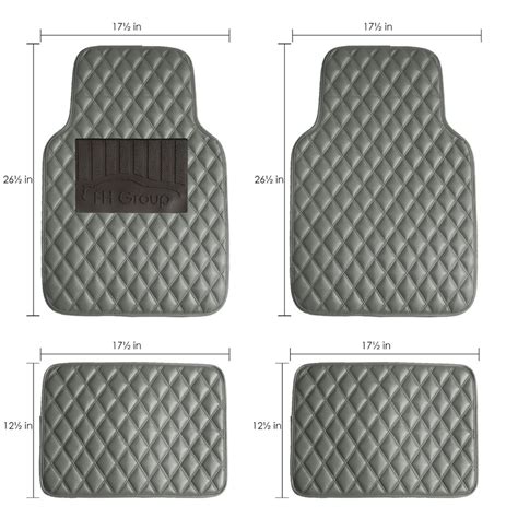 Universal Leather Floor Mats For Car Auto Diamond Pattern Black W Free