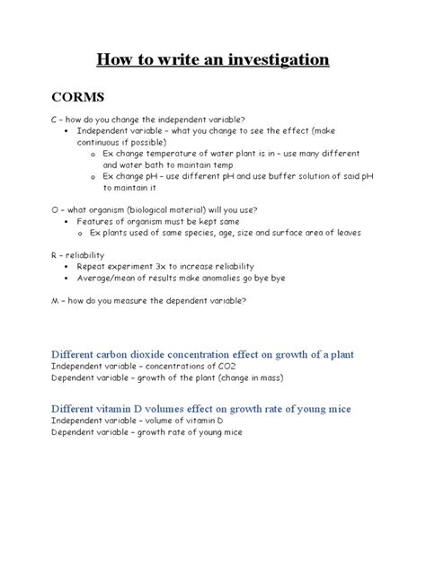 How To Write An Investigation Pdf