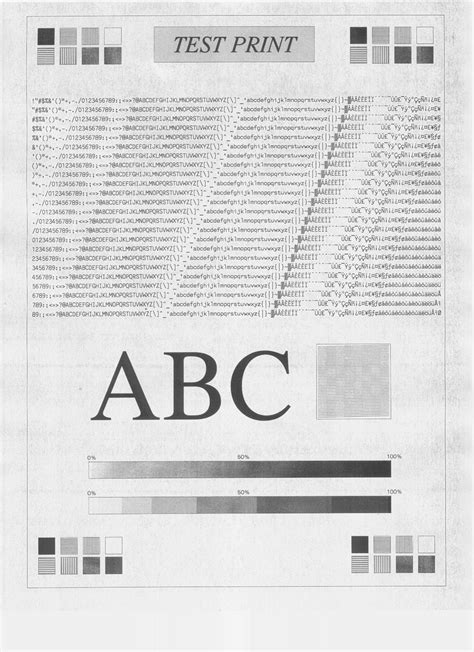 Printer Test Sheet Garui