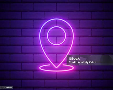 핀 네온 스타일 아이콘 간단한 얇은 선 벽돌 벽에 격리 Ui와 Ux 웹 사이트 또는 모바일 응용 프로그램에 대한 웹 아이콘의