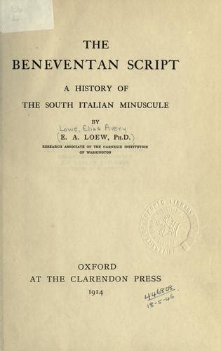 The Beneventan Script By Elias Avery Lowe Open Library