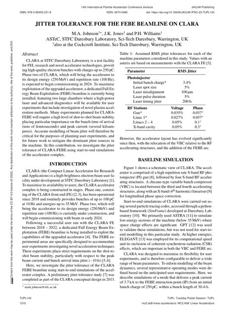 Pdf Jitter Tolerance For The Febe Beamline On Clara