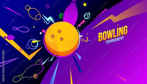 Vector Illustration Of Bowling Abstract Background Design For Banner