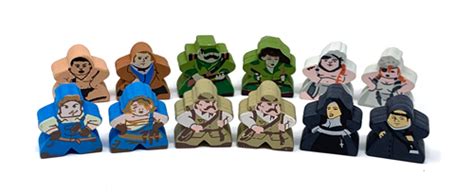 Robinson Crusoe Character Meeple Set 12 Pieces