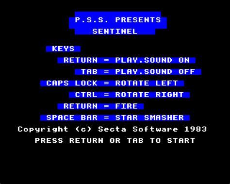 Sentinel 1983 Mobygames